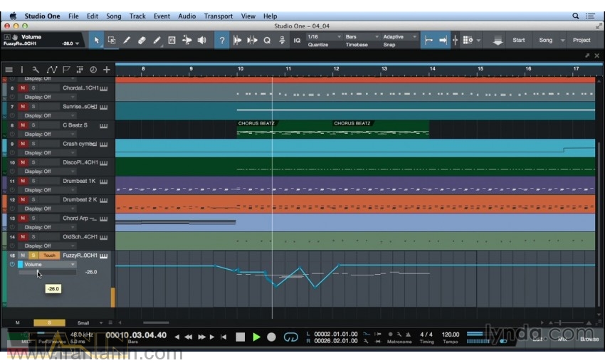 Automation در برنامه Studio One - آکادمی و فروشگاه صدا و موسیقی ایران طنین